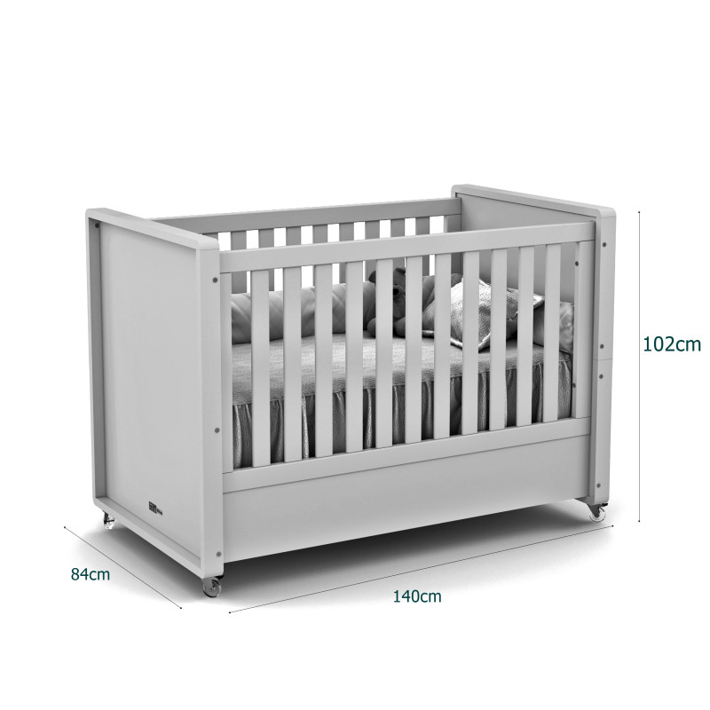 Berço Tutto Laqueado 61739 Branco Soft/Freijo Matic Quarto Infantil
