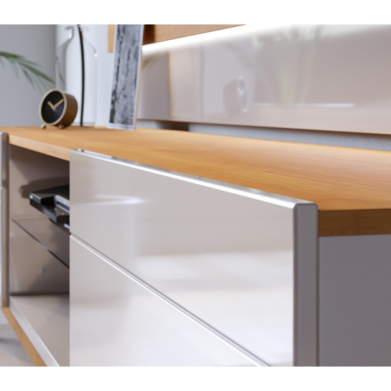 Painel Ripado Loft Com Rack Classic 2 Gav 2.2 Off White Nature Imcal