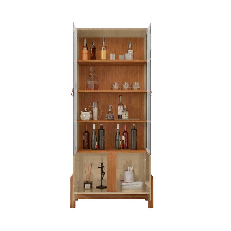 Cristaleira Lizz 4 Porta Champagne/Cedro Casa D Móveis