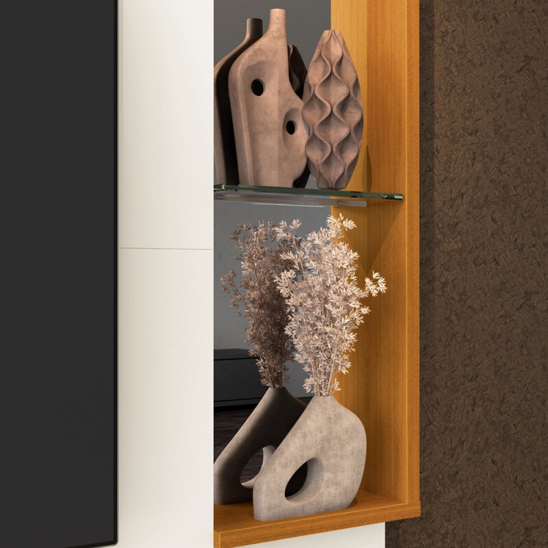 Home Leni com Gavetas e Prateleira Off White Cedro 37669 EDN