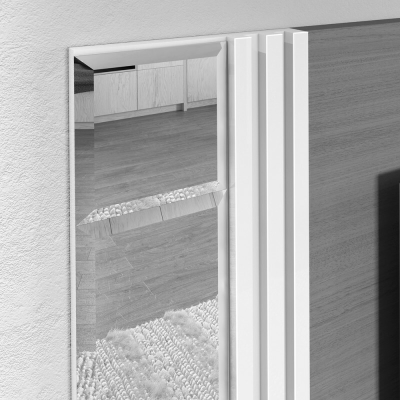 Painel Arezzo Espelho com Bisotê Cedro Off White 778195 EDN